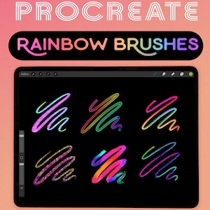 Rainbow Procreate Brushes: 3D Lettering & Painting (digital Download ...