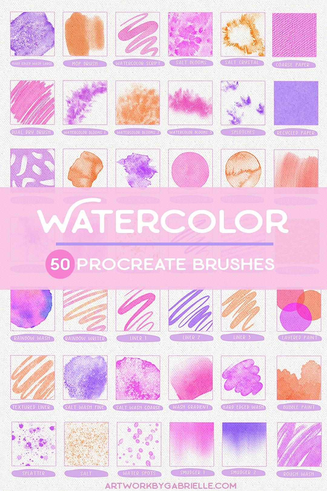 WATERCOLOR Brushes PROCREATE Brushes Watercolor Set Watercolor Stamp ...