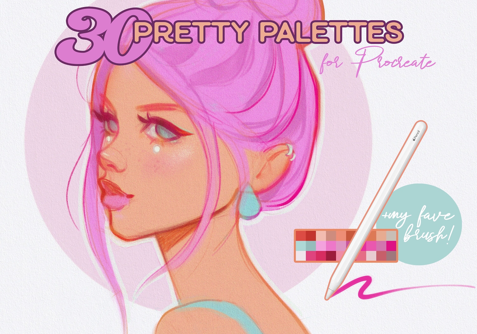 Procreate Color Palettes: 30 Swatches + Sketching Brush - Etsy