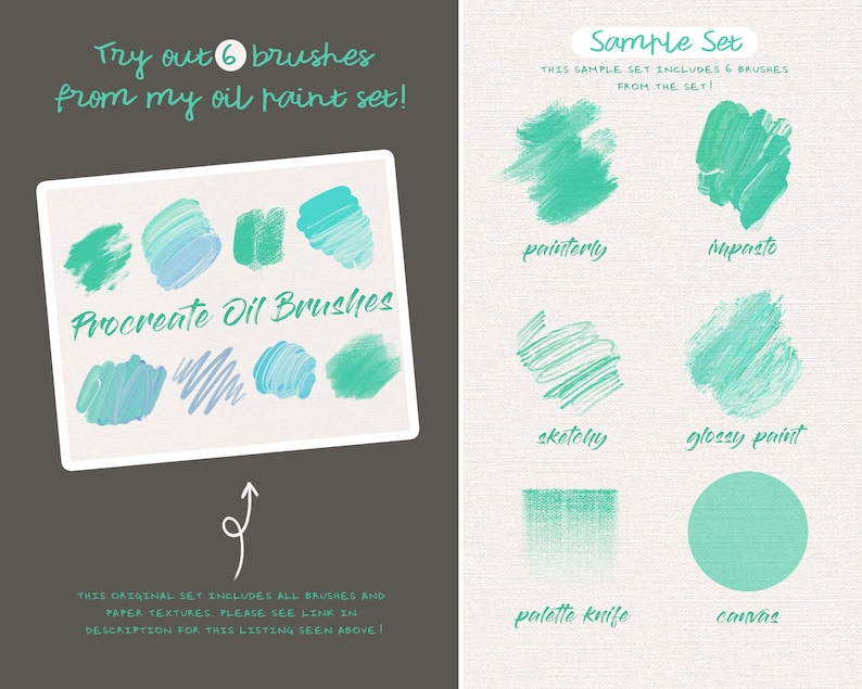 Procreate Oil Paint Brushes: Sample Pack With Canvas Texture (digital ...