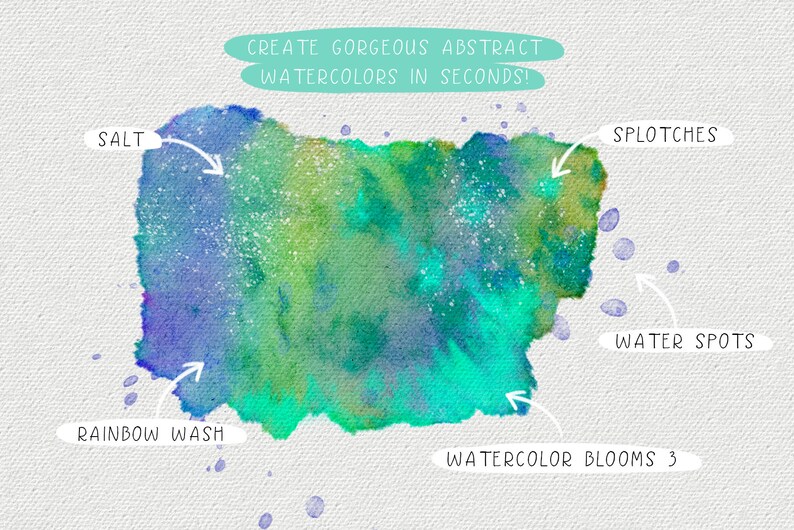 WATERCOLOR Brushes Procreate Realistic Set iPad Paper Texture Canvas ...