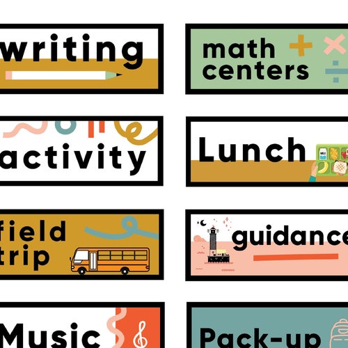 Boho Rainbow EDITABLE Schedule Cards Rainbow Classroom Decor - Etsy