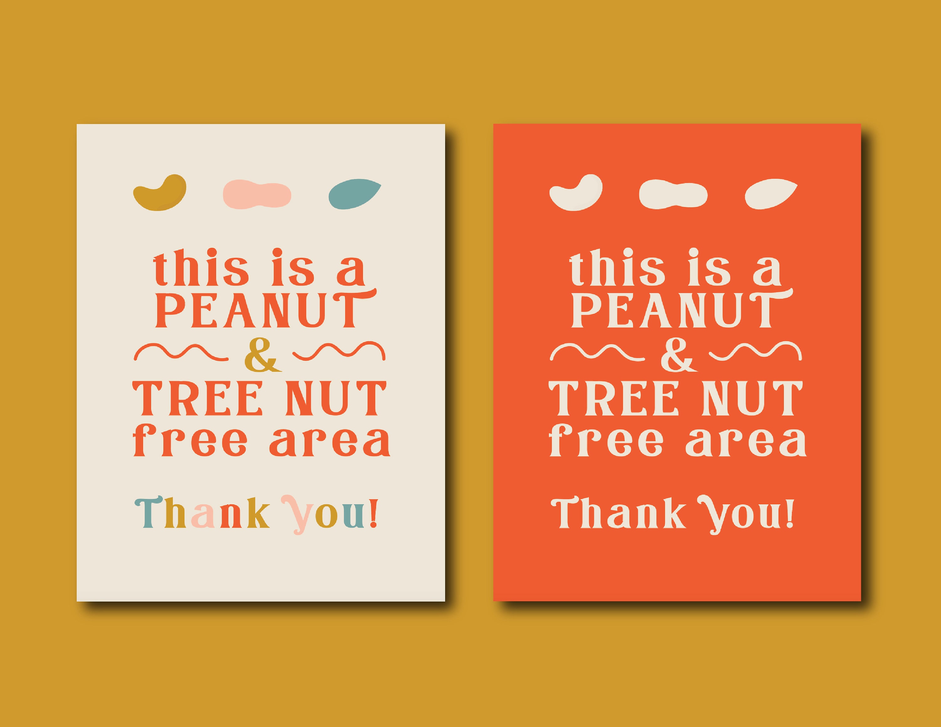 Peanut & Tree Nut Free Area Sign - Etsy