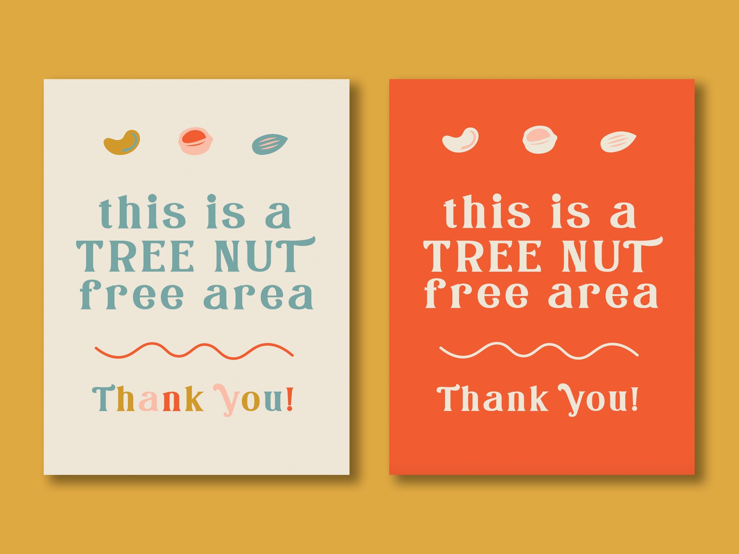 Tree Nut Free Area Sign - Etsy