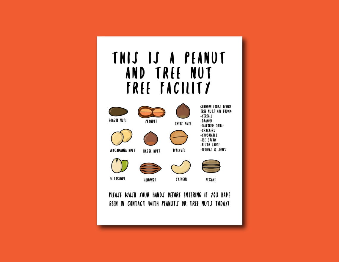 Peanut and Tree Nut Free Facility Sign - Etsy