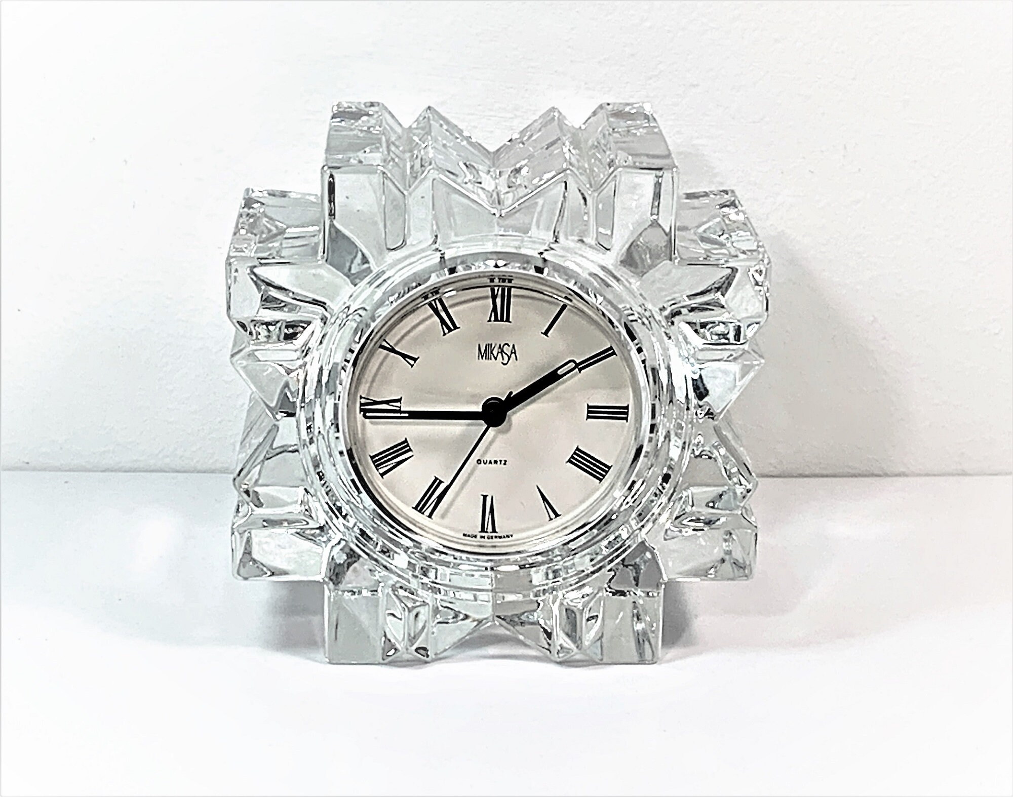 Mikasa 'Snow Flake Starfire Collection Austrian Crystal Clock, Germany ...