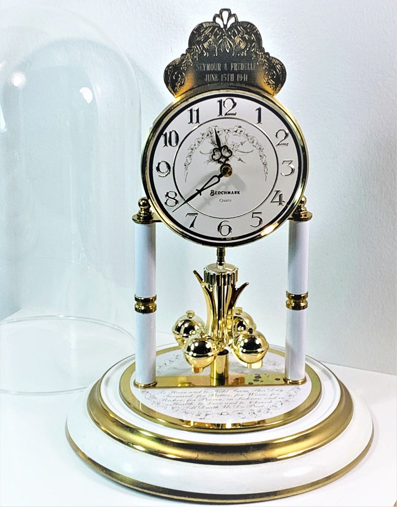 Benchmark Germany Anniversary Clock Brass & Enamel Engraved - Etsy