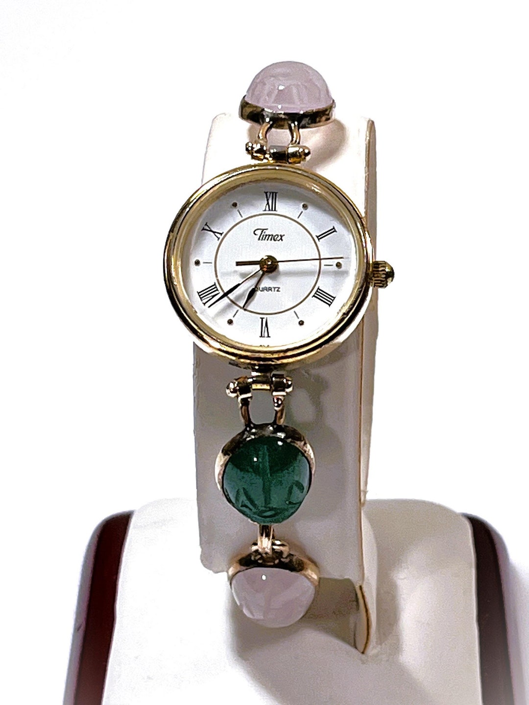 Vintage 1950's WRE® 14K GF Scarab Watch Band. 5 Gemstone Scarabs ...