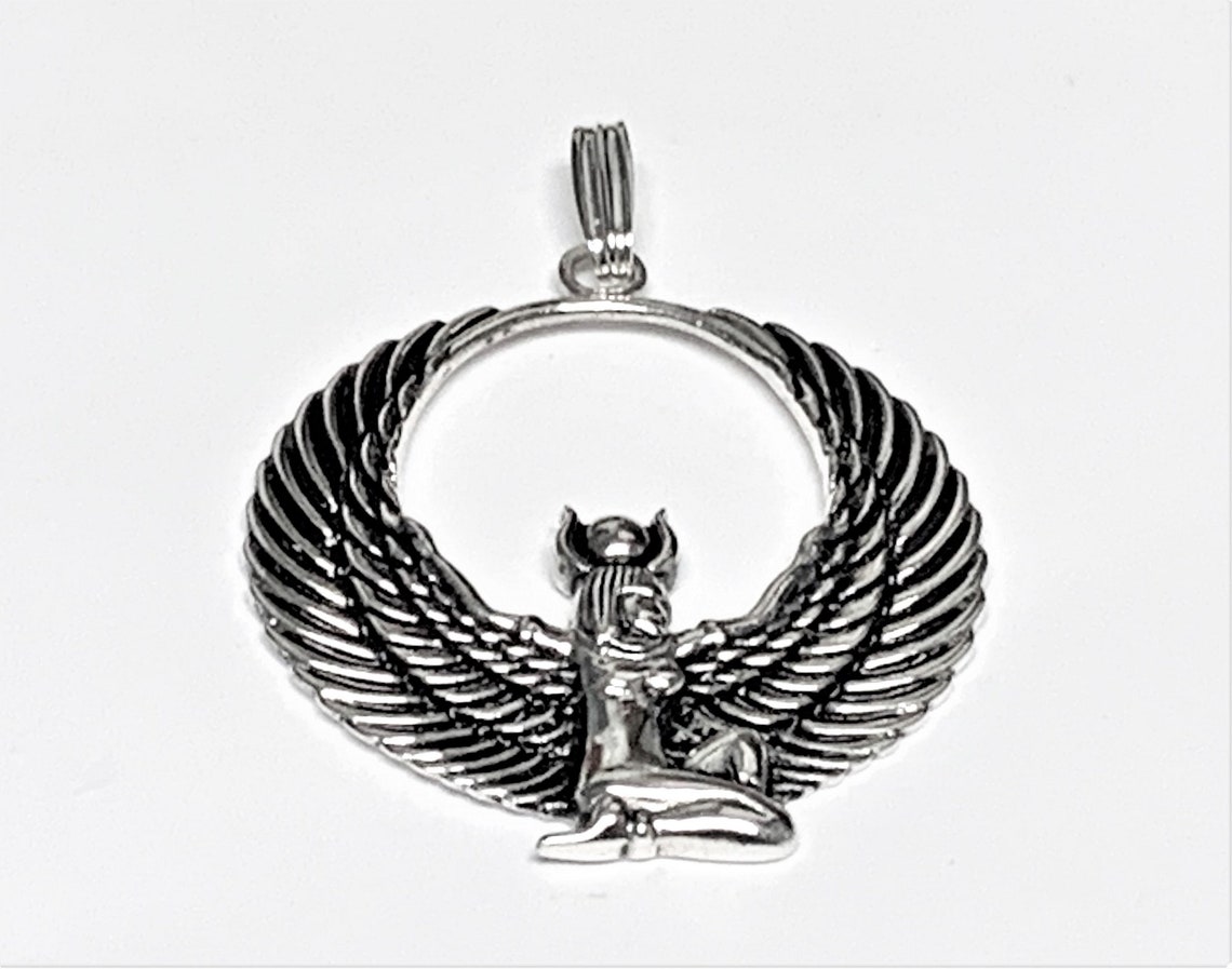 Sterling Silver Egyptian Winged Goddess ISIS Charm Goddess of | Etsy