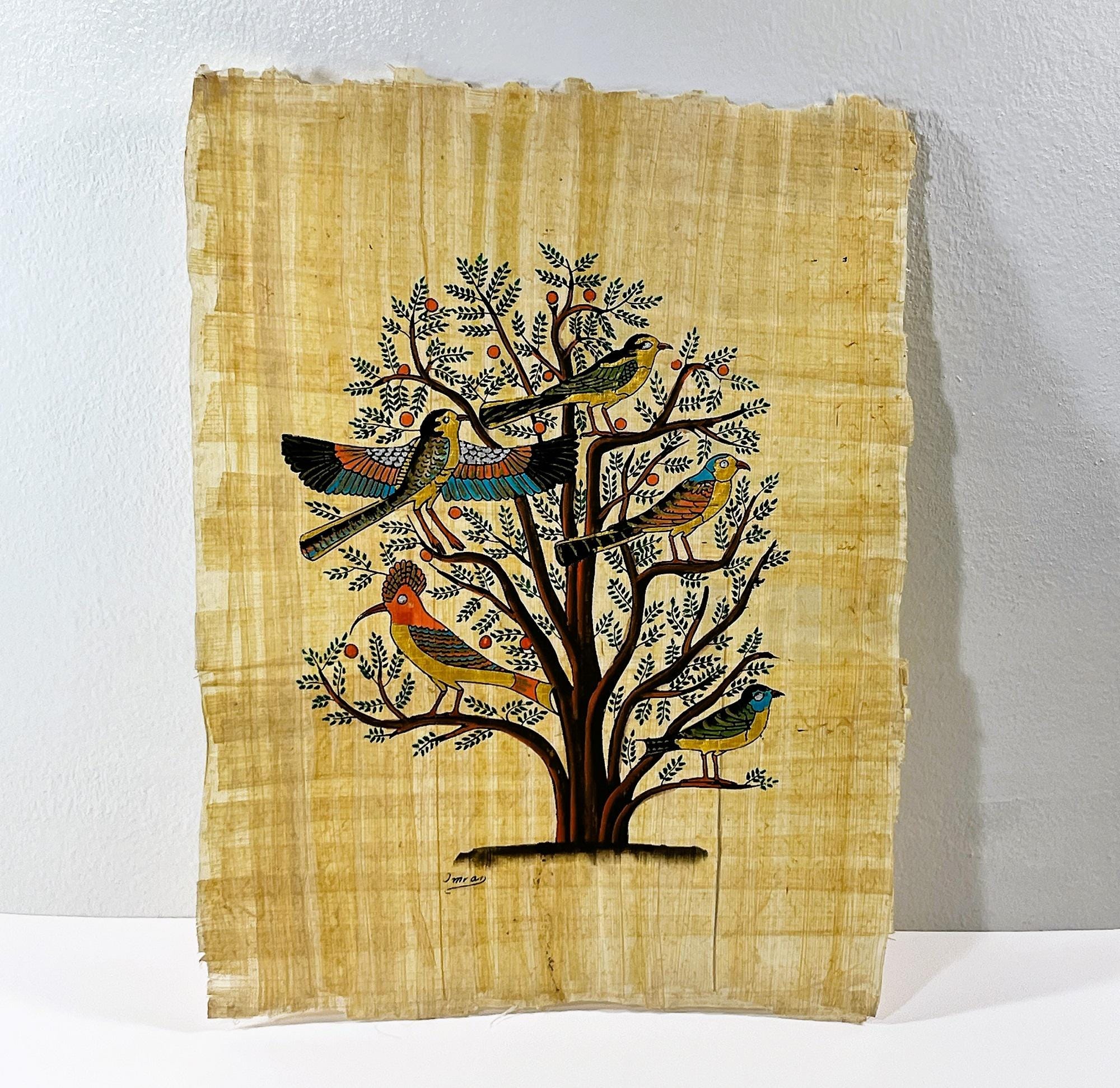 Vintage Hand Painted Egyptian Papyrus, the Ancient Egyptian 'tree of ...
