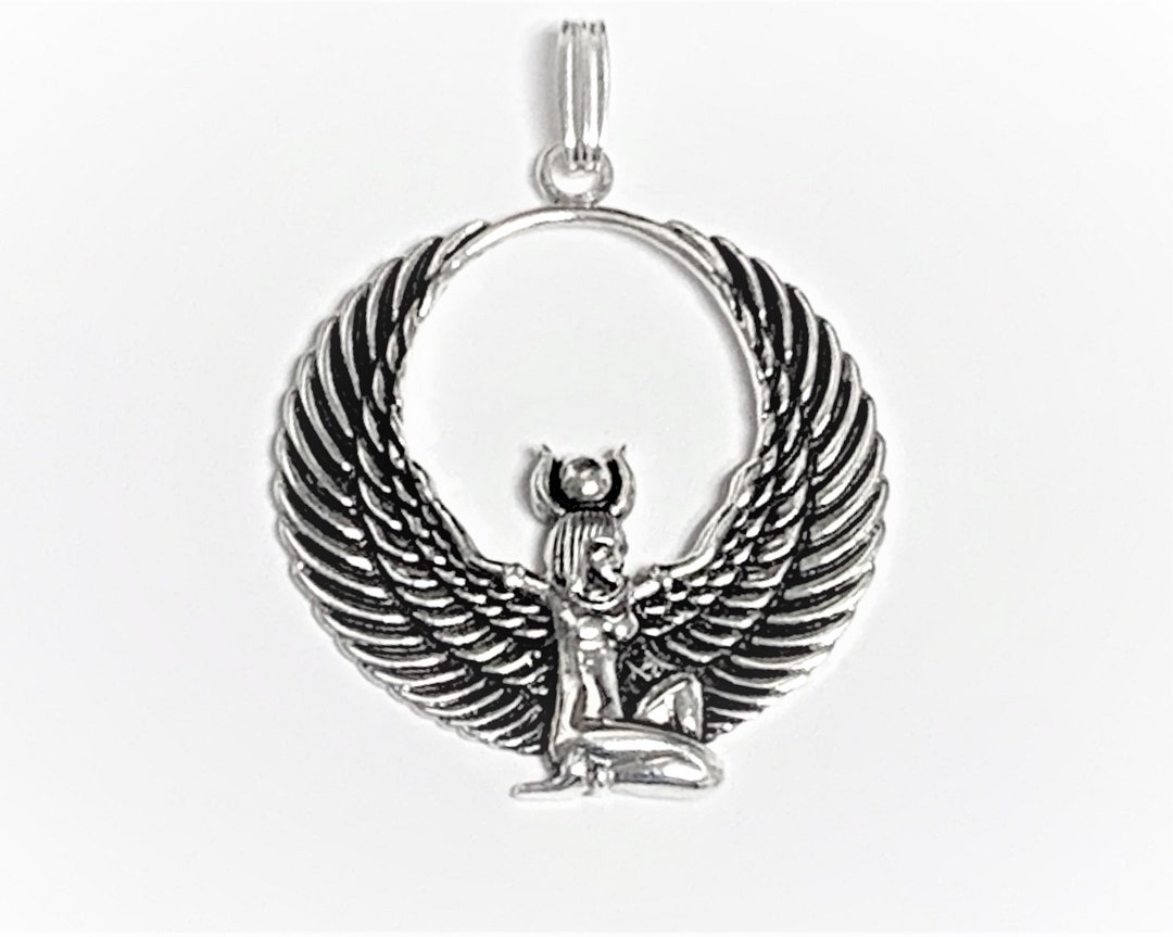 Sterling Silver Egyptian Winged Goddess ISIS Charm, Goddess of ...