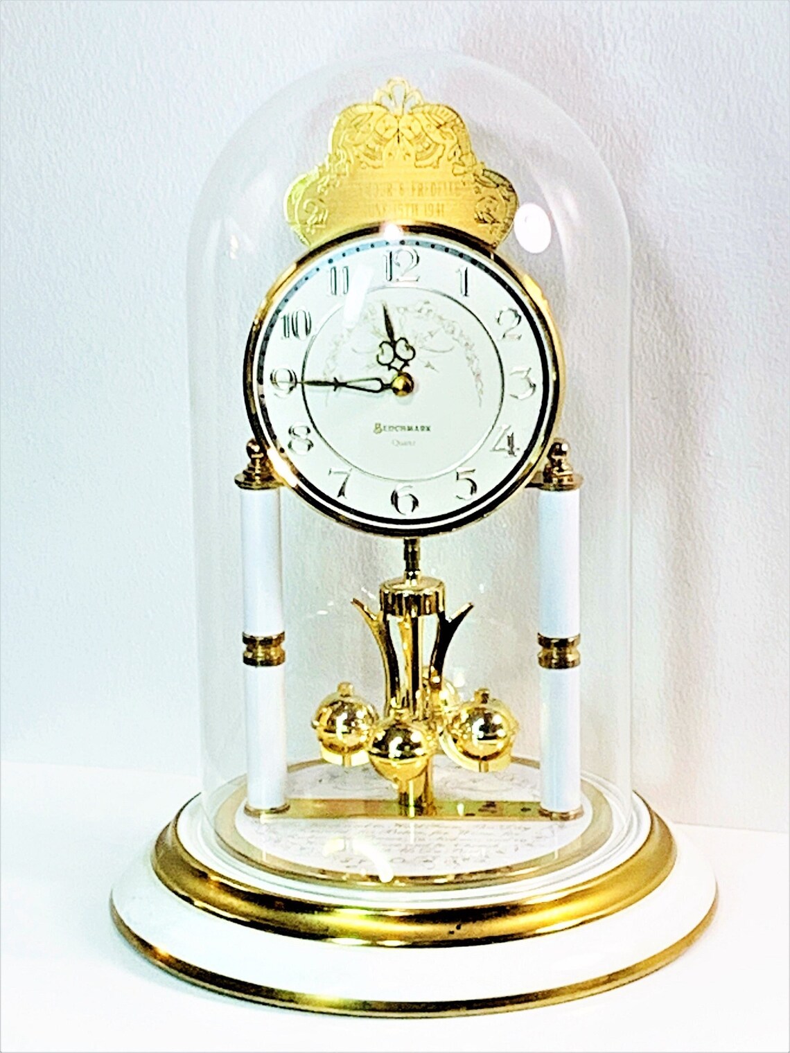 Benchmark Germany Anniversary Clock Brass & Enamel Engraved - Etsy