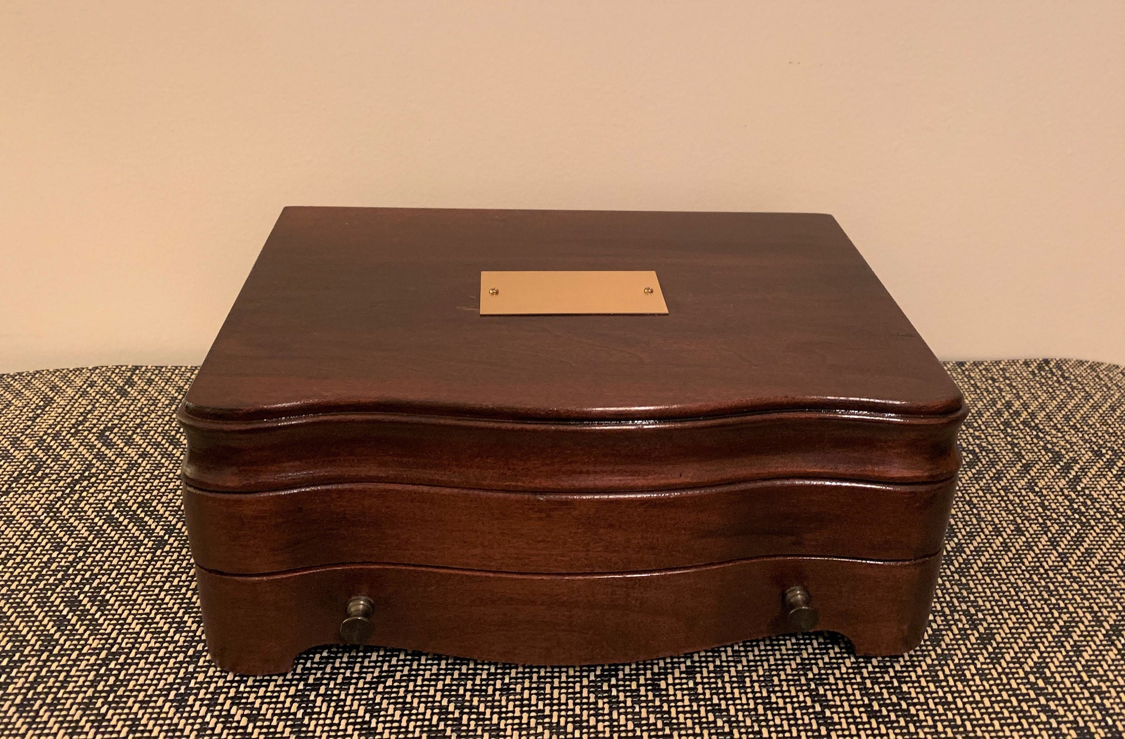 Vintage Solid Wood Jewelry Box,Hand Crafted, Padded Compartments ...