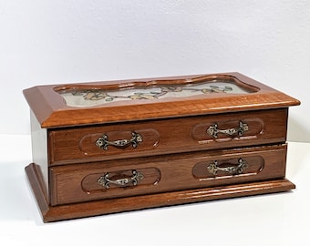 Vintage Centurion® Louisville Walnut Wood Jewelry Box, Lid W/ Mirror ...