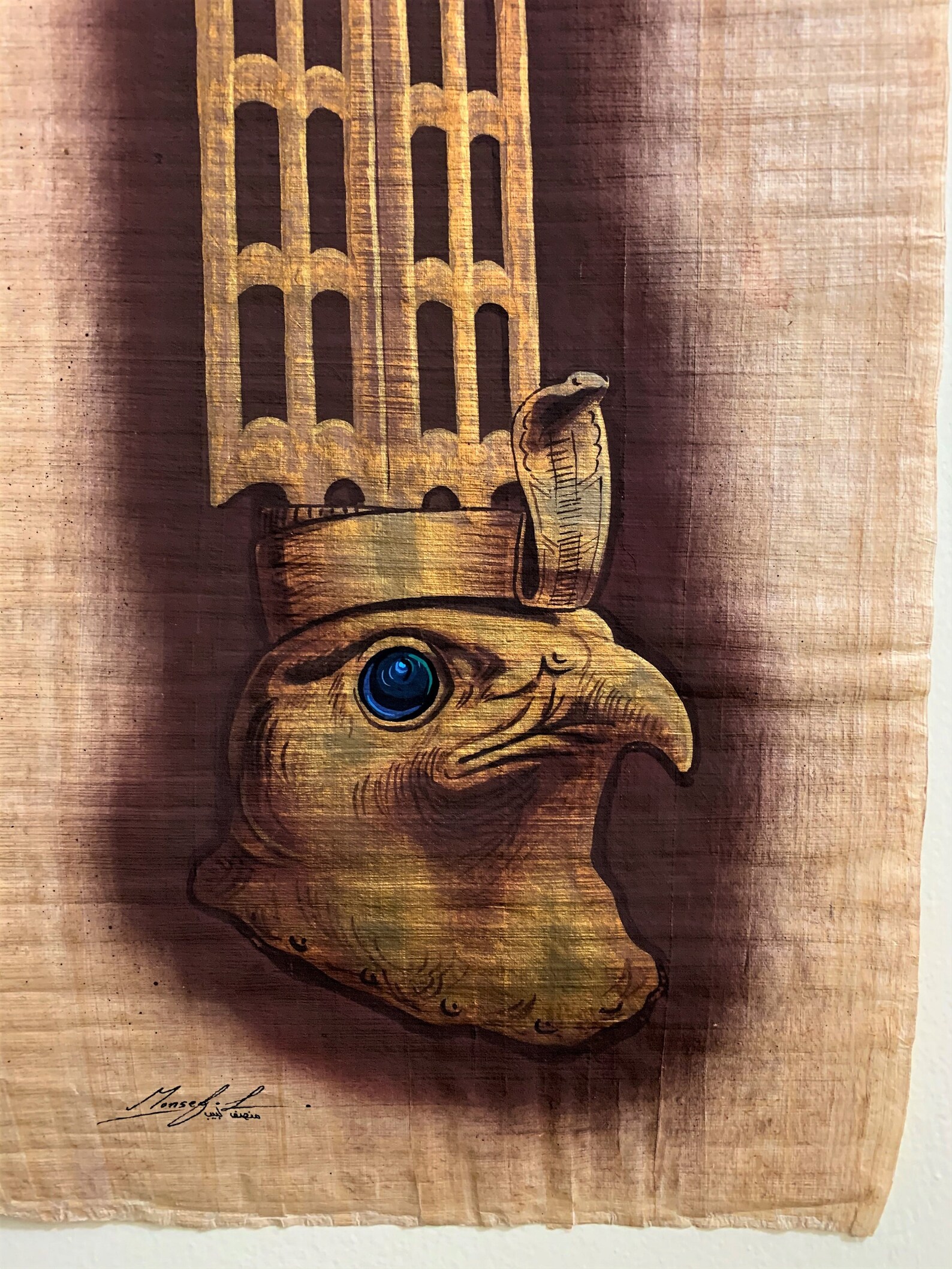 Vintage Hand Painted Egyptian Papyrus Realistic Art Depicts | Etsy