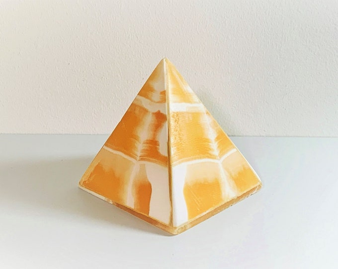 Vintage Egyptian Alabaster Pyramid, Hand Made in Egypt, 4" Base, 5 ...