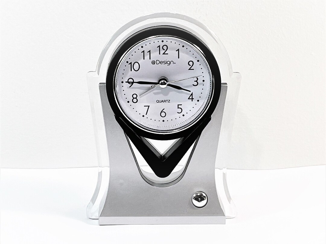 Vintage @design™ Unique Alarm Clock, 3" White Dial, Light, Seconds Hand ...