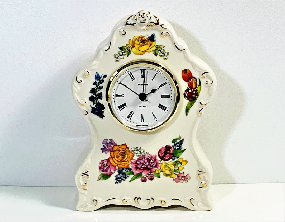 Vintage Staiger™ Germany Porcelain Clock, Handcrafted & Painted ...