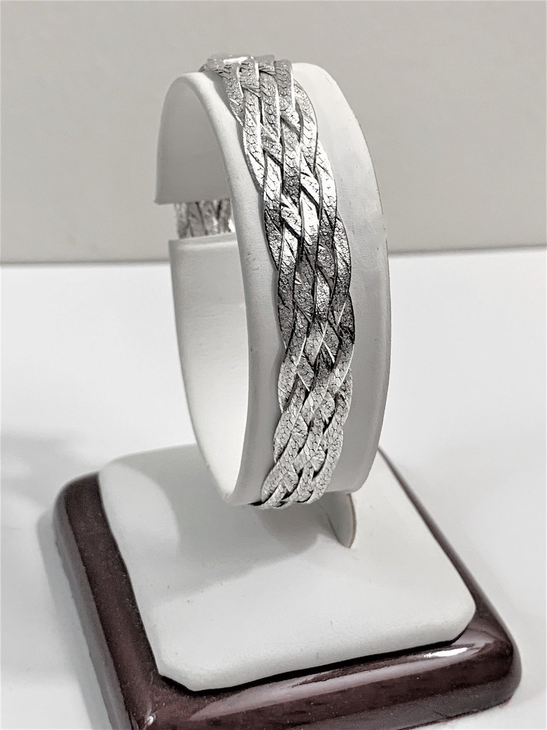Vintage Sterling Silver .925 FAS Italy Braided Woven Bracelet, 7" Long ...