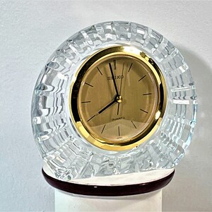 Vintage Seiko™ Fine Crystal Mantel Clock, Japan. Hand Cut 24% Lead ...