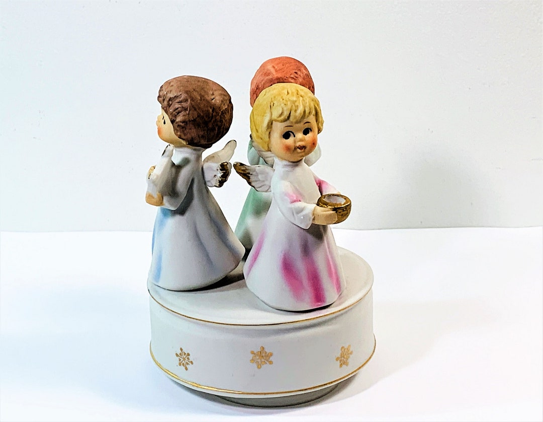 Vintage Schmid Bros® Porcelain Angels Figurine Revolving Music Box ...