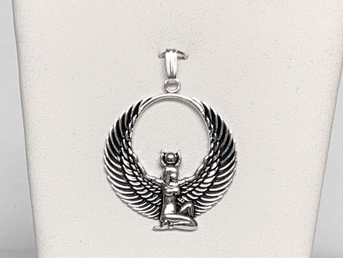 Sterling Silver Egyptian Winged Goddess ISIS Charm Goddess of | Etsy
