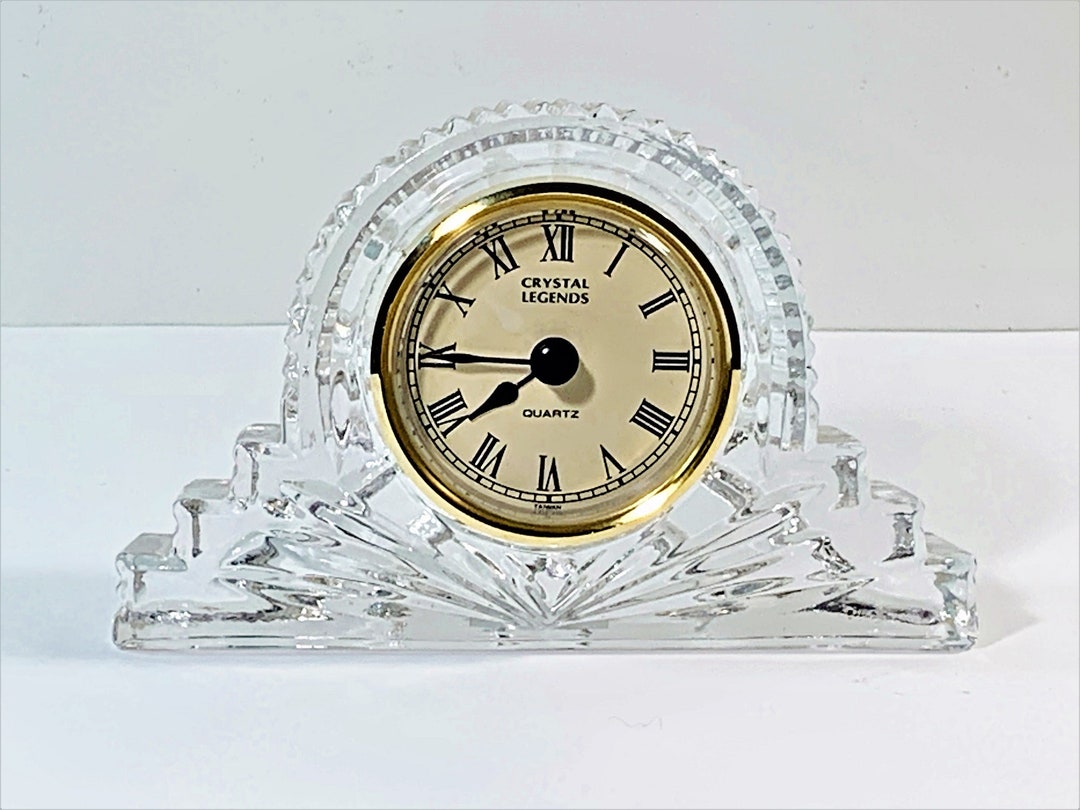 Vintage Crystal Legends by Godinger© Fine Lead Crystal Clock - Etsy