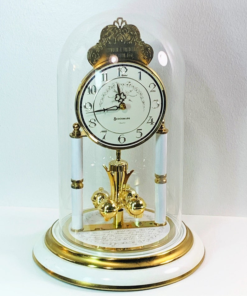 Benchmark Germany Anniversary Clock Brass & Enamel Engraved - Etsy
