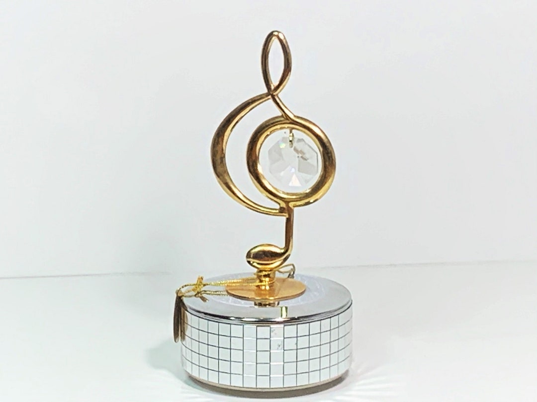 MASCOT USA 24K Gold Plated Music Note Mirror Music Box con elemento ...
