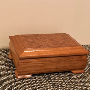 Vintage Solid Wood Jewelry Box Formica Cherry Birch Laminate - Etsy