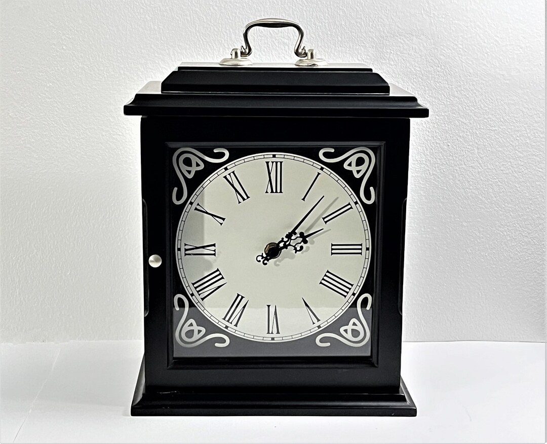 Solid Wood Carriage Clock W/ Jewelry Cabinet, Colonial Style Dial ...