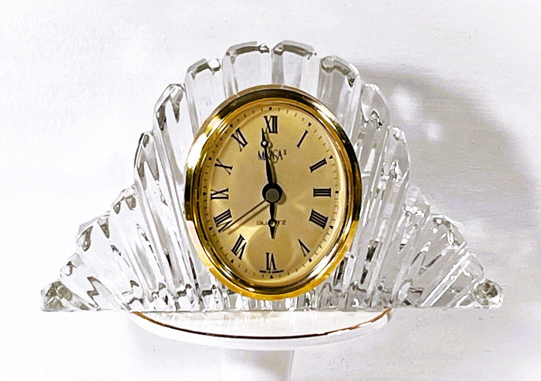 Mikasa® Germany & Austria Fine Lead Crystal Mantel Clock, Oval Golden ...