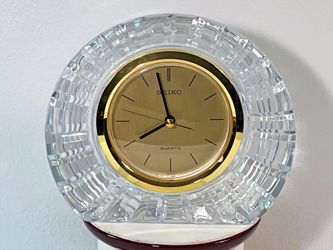 Vintage Seiko™ Fine Crystal Mantel Clock, Japan. Hand Cut 24% Lead ...