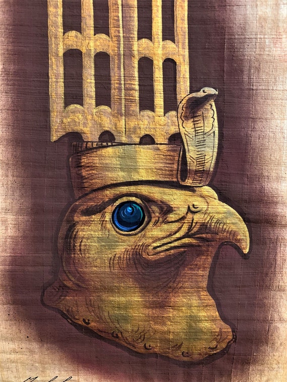 Vintage Hand Painted Egyptian Papyrus Realistic Art Depicts | Etsy