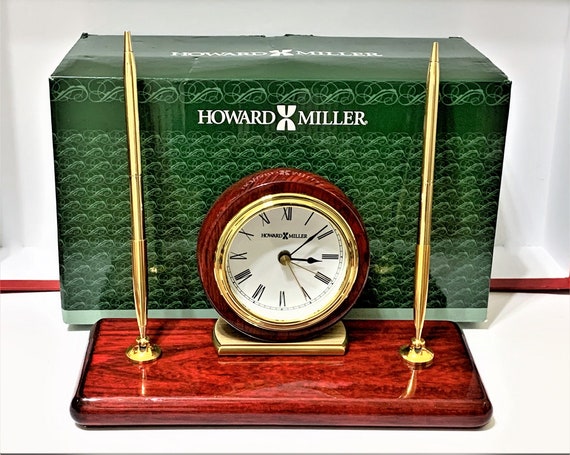 Vintage Howard Miller Rosewood Desk Alarm Clock 613-588 Solid - Etsy