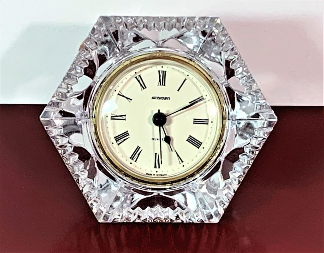Vintage Staiger West Germany & Cristal D'arques France Clock, 24% Lead ...