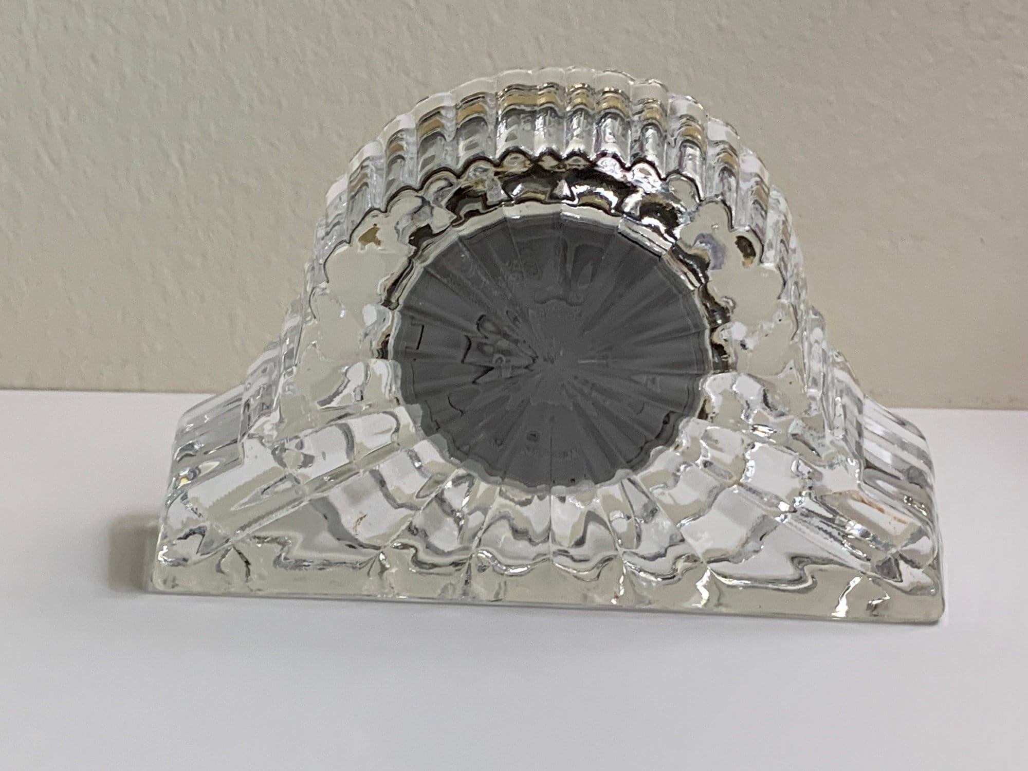 Vintage 24% Lead Crystal Mantle Clock, Hand Cut Deep Fine Crystal Block ...