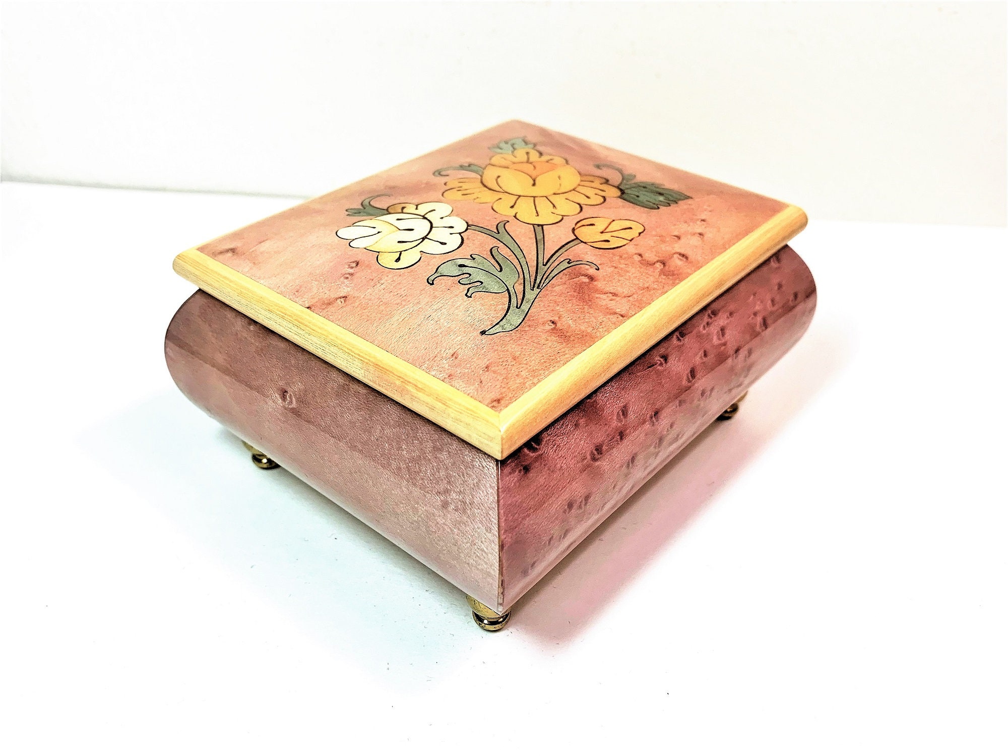 Collectible Reuge Swiss Music Box, Fine Woods Inlaid Varnished Hand ... Collectible Reuge Swiss Music Box, Fine Woods Inlaid Varnished Hand ...