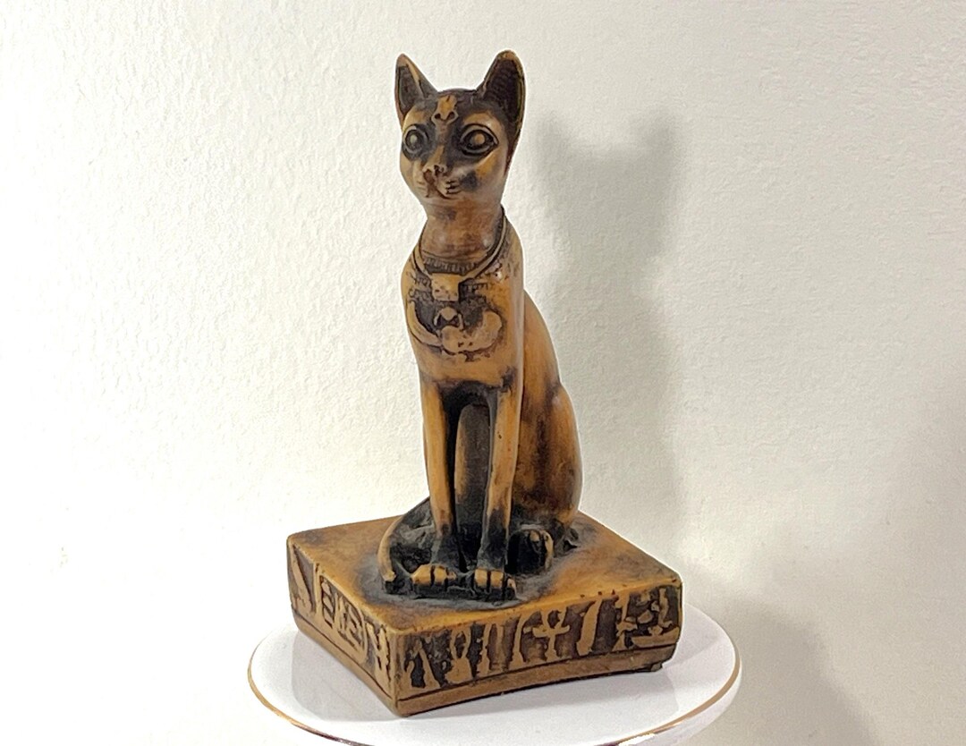 Vintage Egyptian Steatite Statue of "bast" the Cat Goddess, 5.5" - 14cm ...