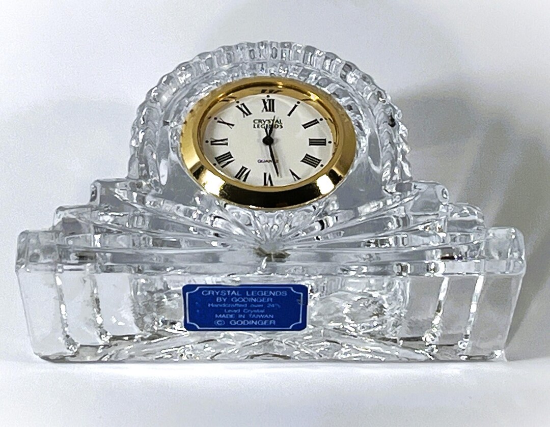 Crystal Legends by Godinger© Fine Lead Crystal Mini Clock, Japan Quartz ...