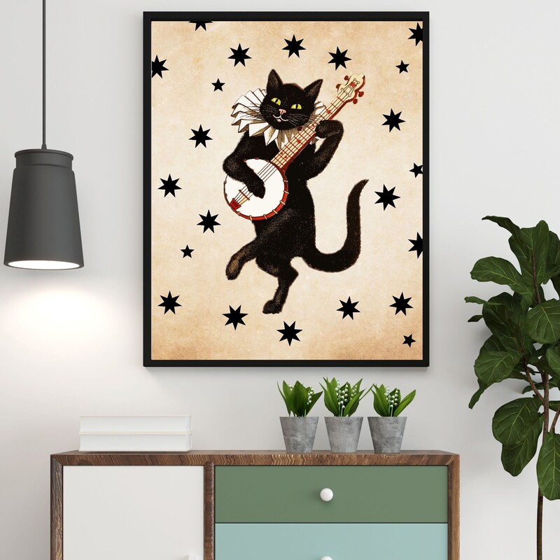 Banjo Cat - Etsy