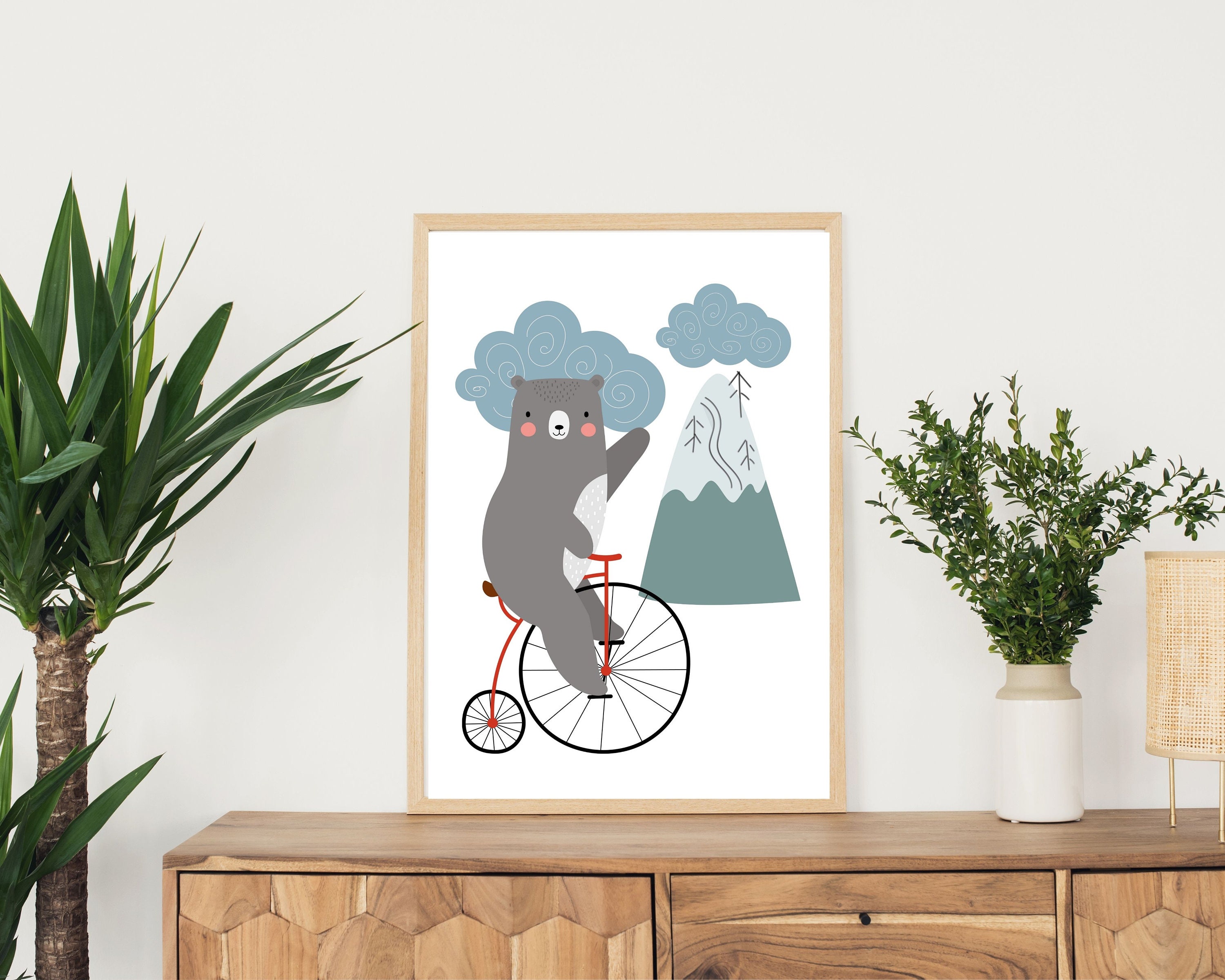 Woodland Animals Kids Room Wall Decor Set of 3 Scandi Nursery Prints ...