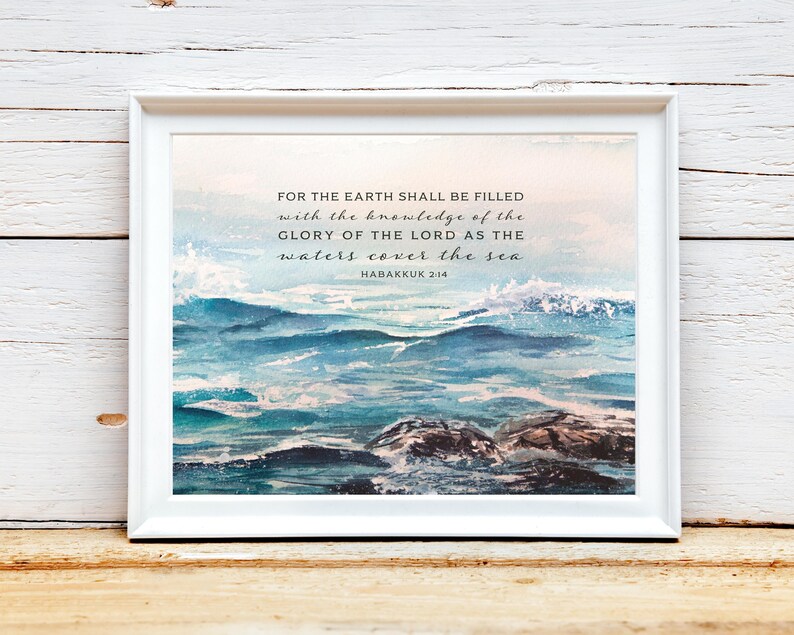 Beach House Bible Verse Wall Art Decor DIGITAL PRINT Coastal Sea Art ...