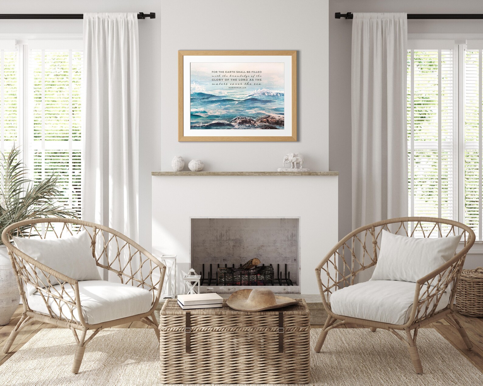 Beach House Bible Verse Wall Art Decor DIGITAL PRINT Coastal Sea Art ...