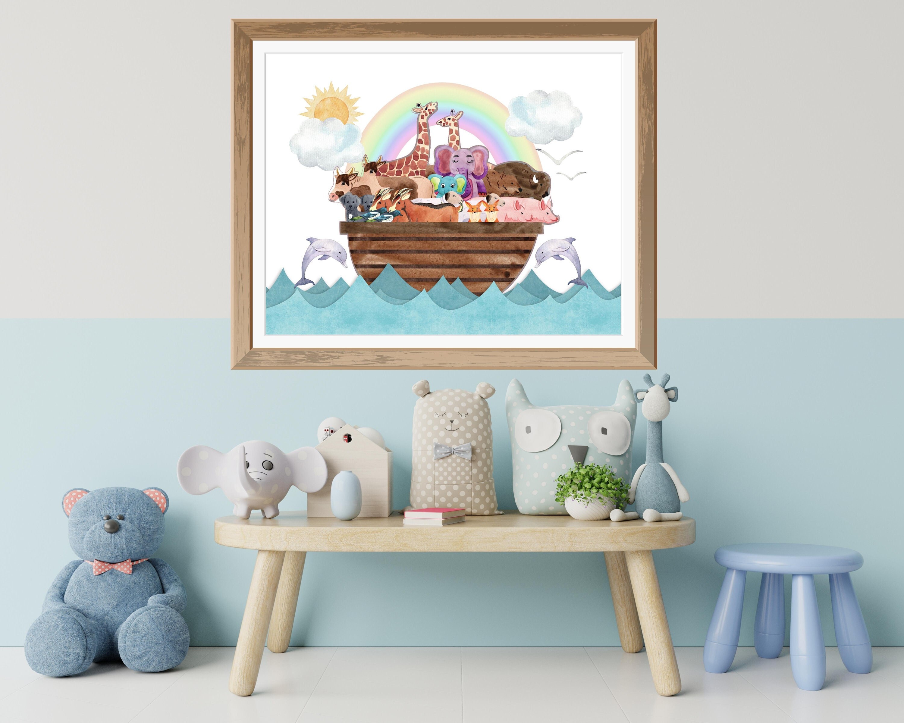 Noah's Ark Nursery Wall Decor Printable Art Gender Neutral Nursery Baby ...