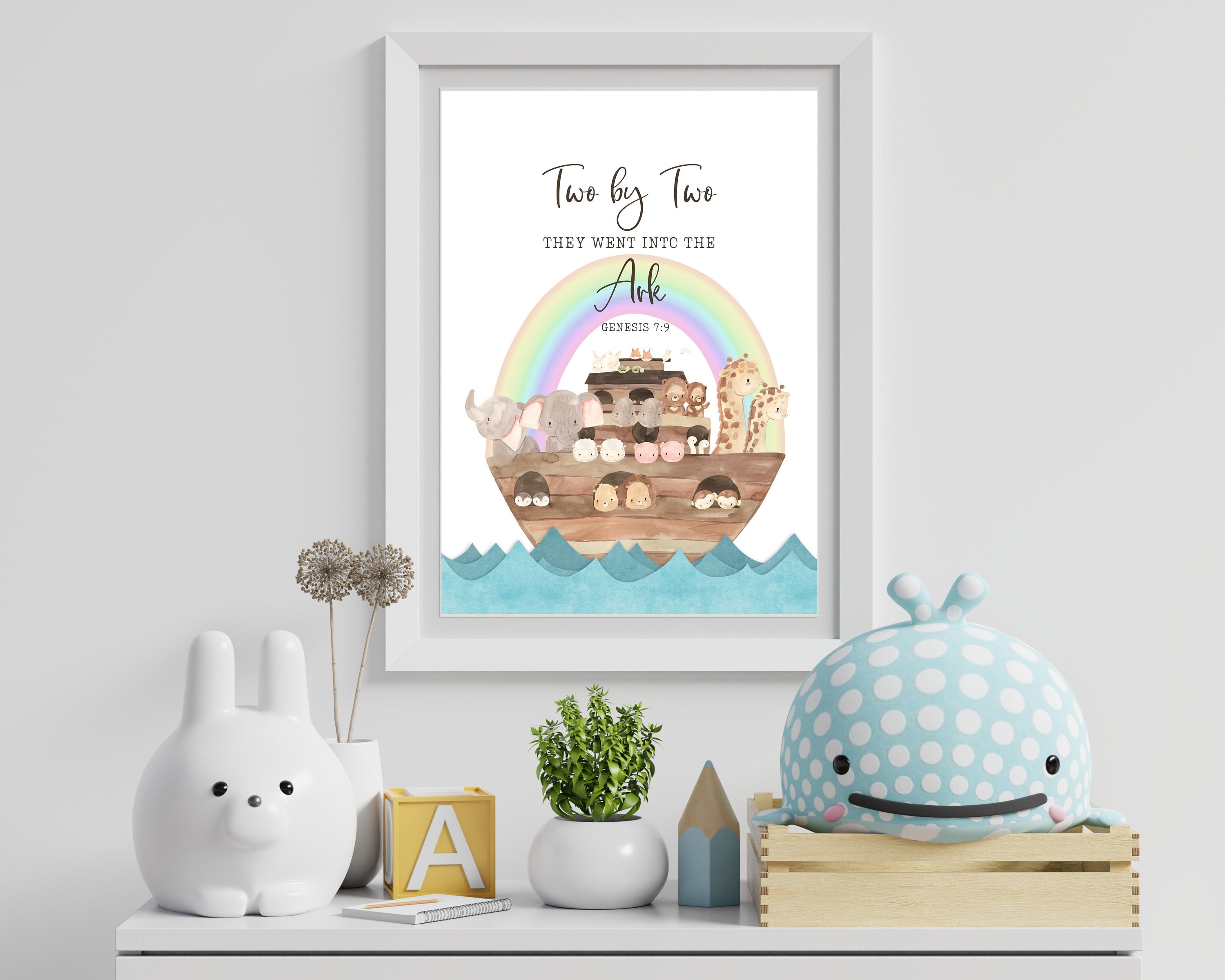 Noah's Ark Nursery Wall Decor Printable Art Gender Neutral Nursery Baby ...