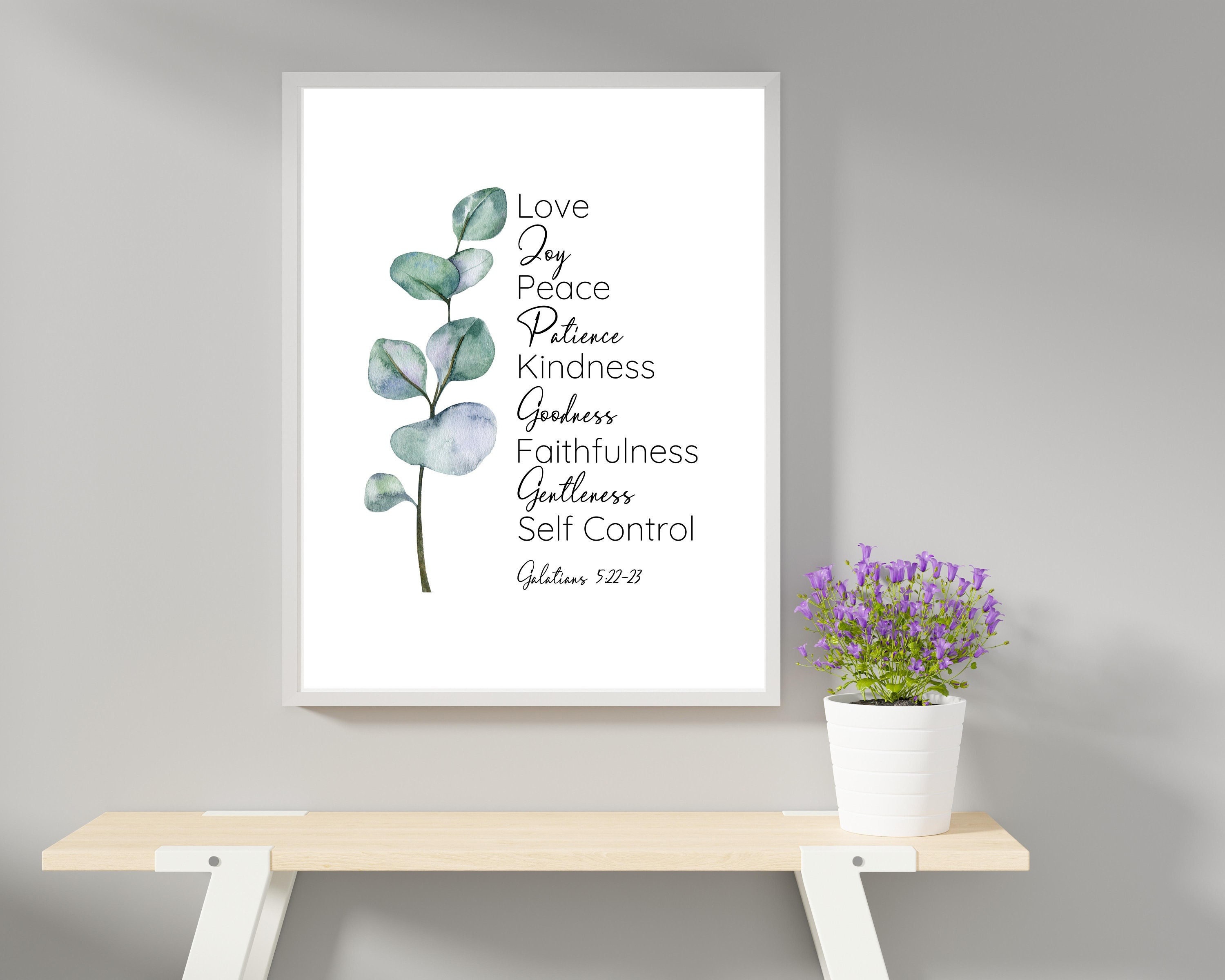 Fruit of the Spirit Printable Wall Art Bible Verse Sign Christian Gifts ...