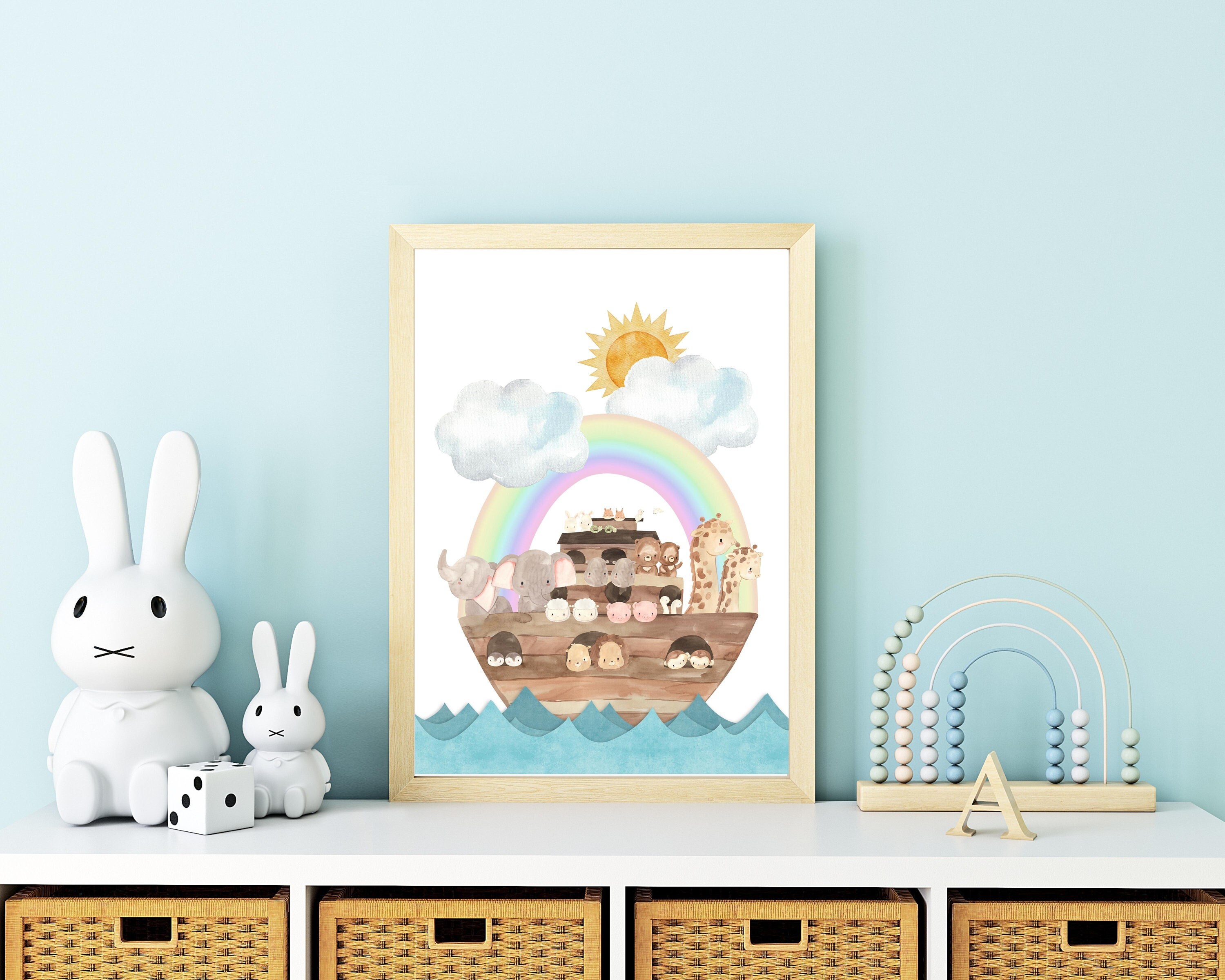 Noah's Ark Nursery Wall Decor Printable Art Gender Neutral Nursery Baby ...