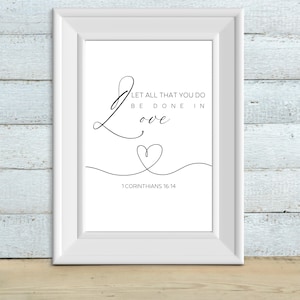 Let All That You Do Be Done in Love 1 Corinthians 16:14 Wall Art ...