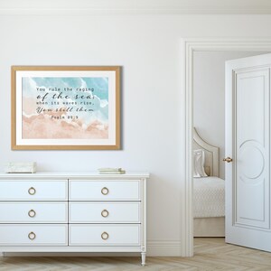 Christian Bible Verse Wall Art Printable Download | Beach Coastal Theme ...
